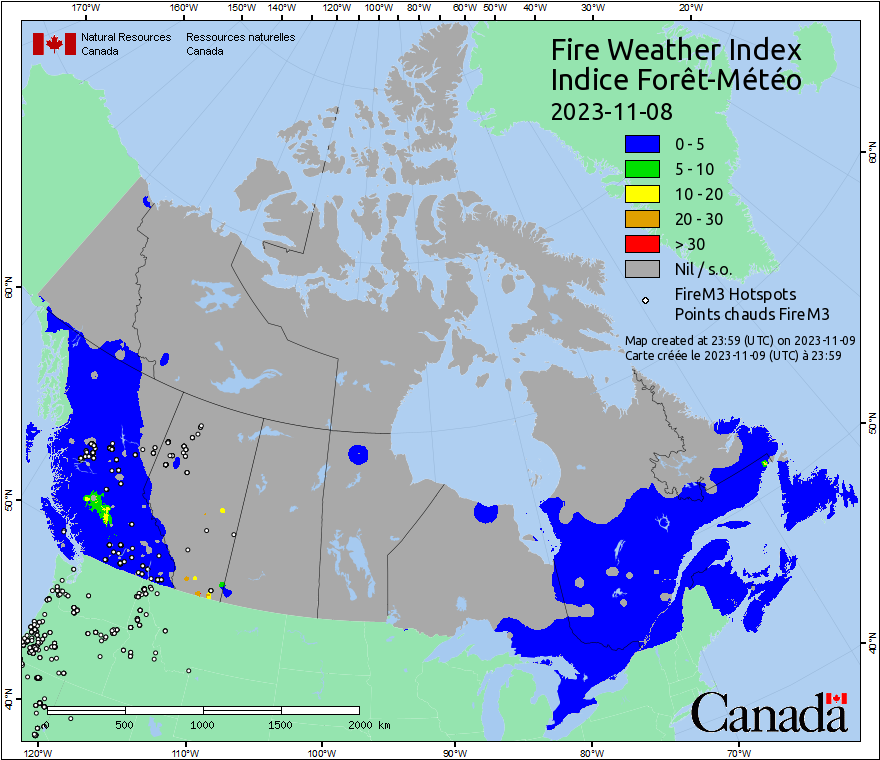 Canadian Wildland Fire Information System | Fire M3 Hotspots